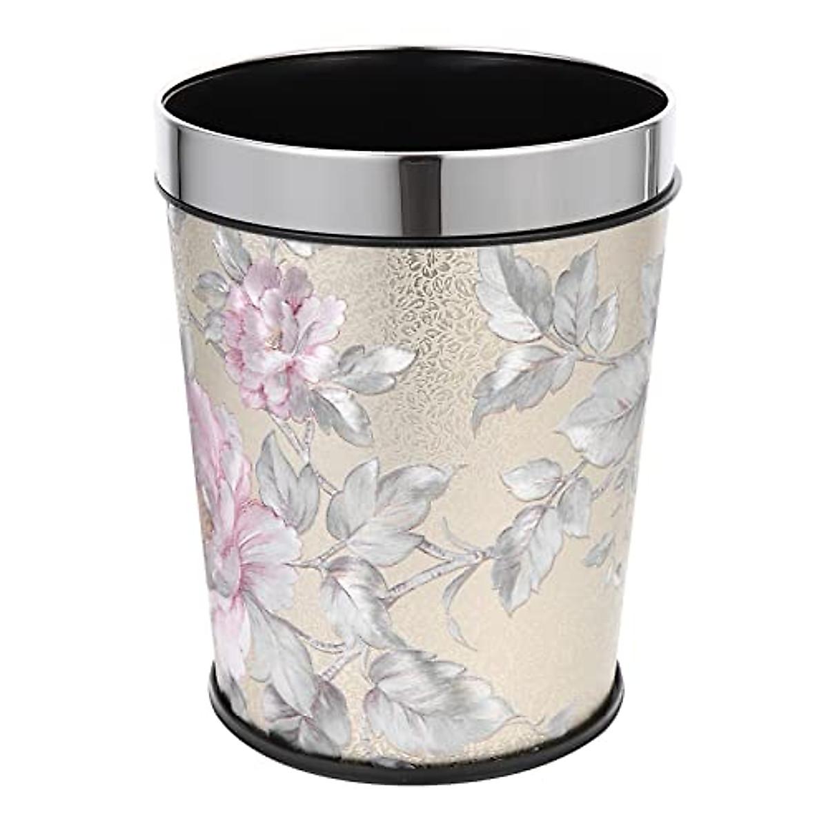 2pcsgarbage Kitchen Small Dorms Trash Open Office Hotel Practical Household Room Decorative and Multi-Function Furnishing for Garbage Basket Can Steel Rubbish Round Living