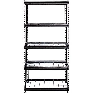 Lorell Wire Deck Shelving Storage Rack, Black