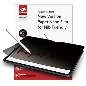 bersem 2-Pack New Paperfeel Screen Protector Compatible with iPad Pro 13 Inch 2024 (M4) / iPad Air 13 Inch 2024 (M2), Matte PET Film for Paper Art Writing, Nib Friendly, Anti-Glare-BLACK