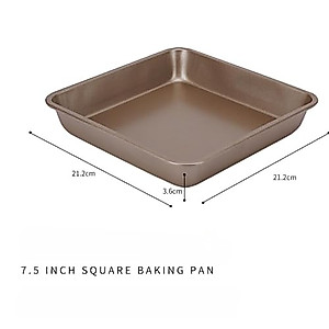 Dhjrefhhd 1Pcs Square Baking Pan Non-stick Coating Cake Baking Pan For Bread Chicken Wings Meats Cookies Cake Molds Baking Tray Golden