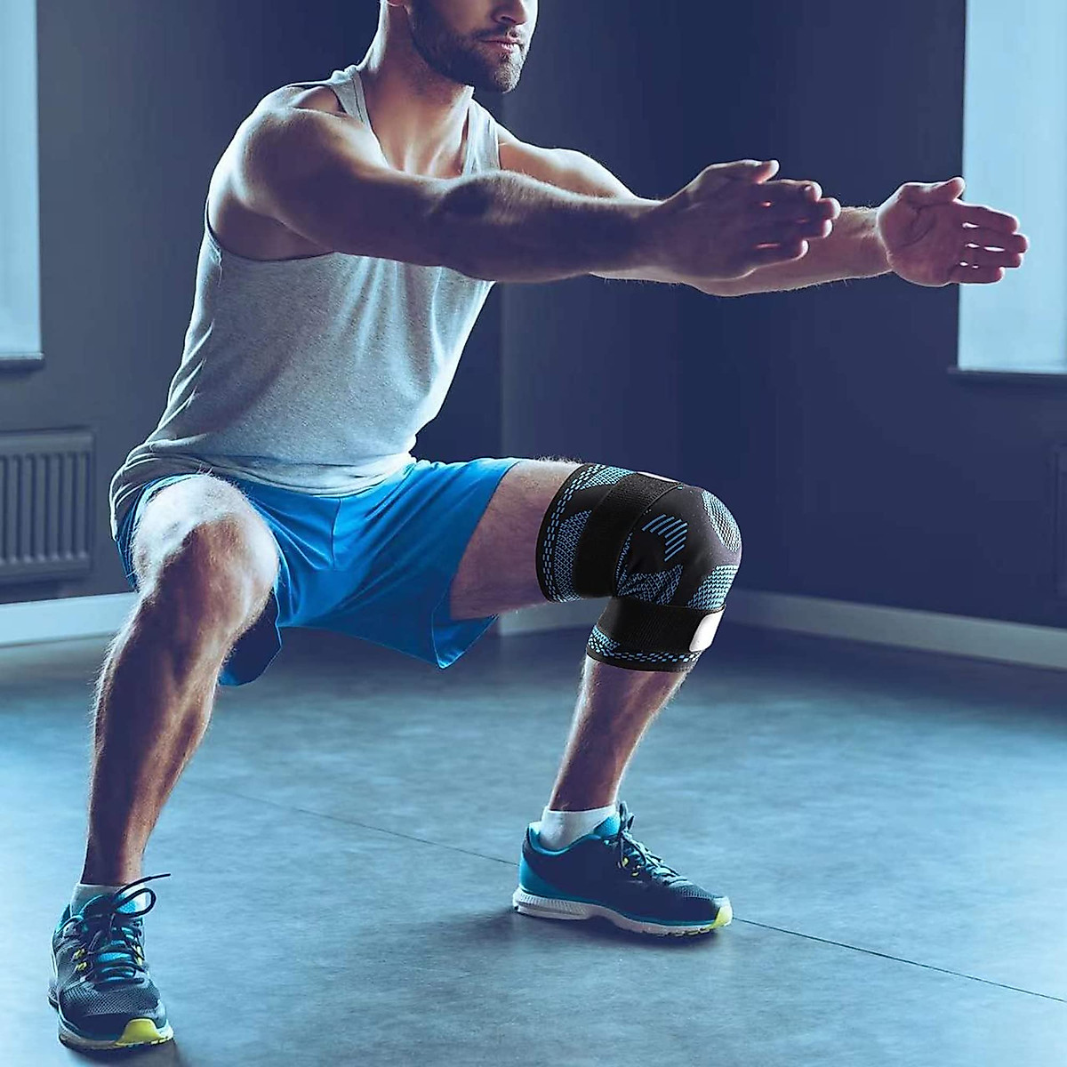 LTLCLZ 1Pcs Knee Brace Support Compression Sleeve with Side Stabilizers and Patella Gel for Knee Pain Meniscus Tear Injury Recovery,Black,M