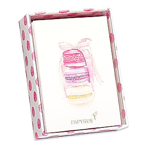 Papyrus Blank Cards with Envelopes, Stack of Macarons (14-Count)
