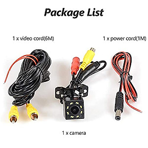 Vehicle Backup Camera, Rear View Reserve Camera with 8 LEDs Night Vision,170° View Angle, Waterproof for Car, Trucks, SU, RV, Pickup, Vans