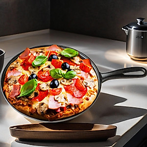 La Cuisine Crepe Tawa Pan for Roti Dosa Comale – Griddle Pizza Pan Cast Iron Pre-Seasoned, 11 Inch / 28cm Diameter, Oven Safe, PFOA Free.