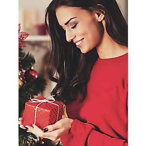 Christmas Tree Cake Earrings for Women Christmas Stud Earrings Christmas Tree Snowflake Acrylic Stud Earrings Christmas for Women (A)…