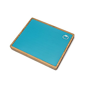 Lipper International Bamboo Wood Cutting Board with 6 Colored Poly Inlay Mats, 16" x 13-1/8" x 1-5/8"