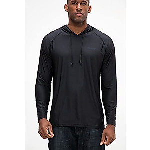 DEVOPS Men's 3 Pack Hoodie Long Sleeve Fishing Hiking Running Workout T-shirts (Small, Black/Blue/Red)