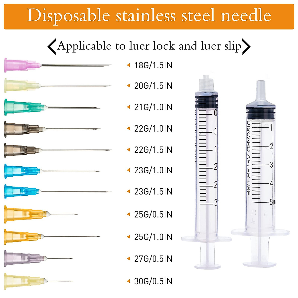 25& Luer Lock 1 in Dispensing Tools Pack of 100