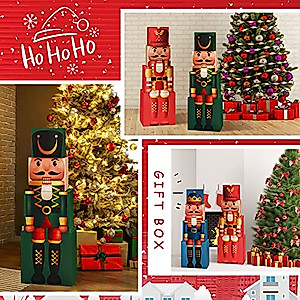 Teling 12 Pcs Christmas Nesting Gift Box Christmas Stackable Box Large Soldier Nutcracker Stacking Gift Boxes Gift Box Decorations for Christmas Wrapping Party Supplies(Nude)