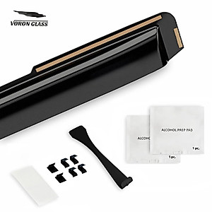 Voron Glass in-Channel Extra Durable Rain Guards for Trucks Ford F150 2015-2020 SuperCrew (fit for Ford F250-F550 17-23), Window Deflectors, Vent Window Visors, 4 Pieces - 220018