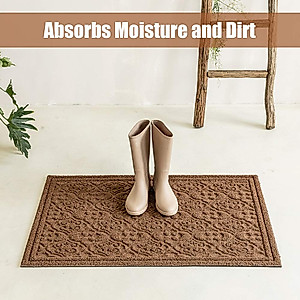 MAT 7-BANQUET Indoor Outdoor Door Mats 36" x 24", Waterproof All-Season WeatherMax Doormat, Heavier Durable Natural Rubber, Dry Out Easily, Non-Slip, Low Profile, Easy Clean Patio Entrance Mat, Brown