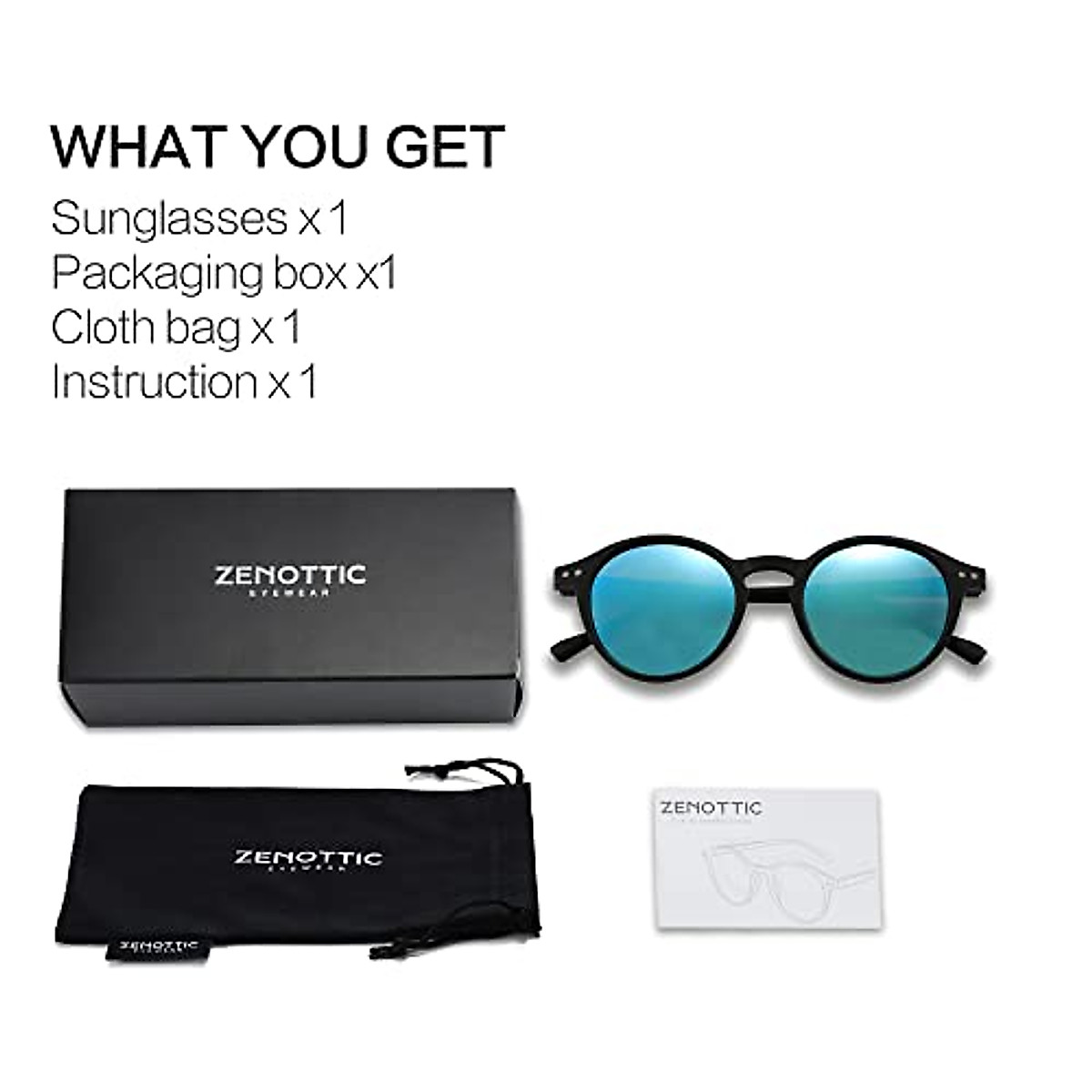 ZENOTTIC Polarized Round Sunglasses, Stylish Sunglasses for Men and Women Retro Classic, Multi-Style Selection