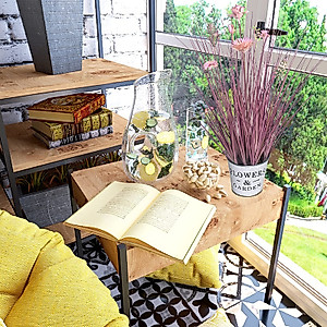 luxsego Artificial Flowers Plants with Pot - 18.9 Inch Fake Gardenia & Chrysanthemum Flowers Realistic Plants Decor, Faux Plastic Flowers for Home, Office, Garden, Farmhouse, Window Decor(Purple)