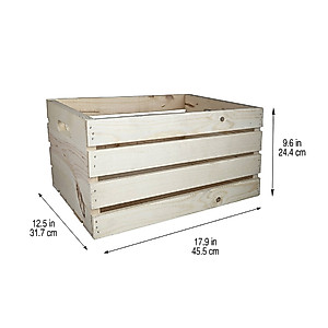 Large Wooden Crates by Make Market - Unfinished Wood Crate for Storage, Decorative Display, Arts & Crafts, Made of 100% Wood - Bulk 12 Pack
