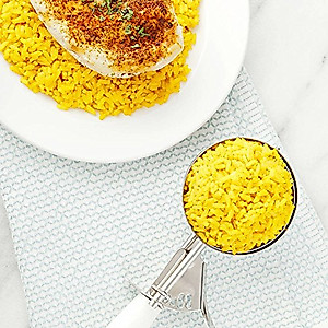 Met Lux 4.66 Ounce Portion Scoop, 1 Durable Cookie Scoop - #6, With White Handle, Stainless Steel Disher, For Portion Control, Scoop Cookie Dough, Cupcake Batter, or Ice Cream - Restaurantware