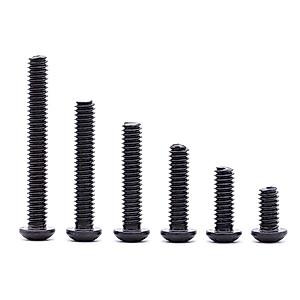 M6 x 35mm (25 pcs) Button Head Socket Cap Screws Bolts, Grade 10.9 Alloy Steel, Black Oxide Finish, Full Machine Thread