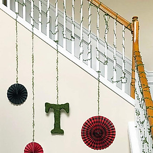 Lvydec Artificial Vine Greenery Garland, 265 Feet Green Leaves Ribbon Fake Ivy Leaf Garland for DIY Wedding Party Craft Wall Decoration