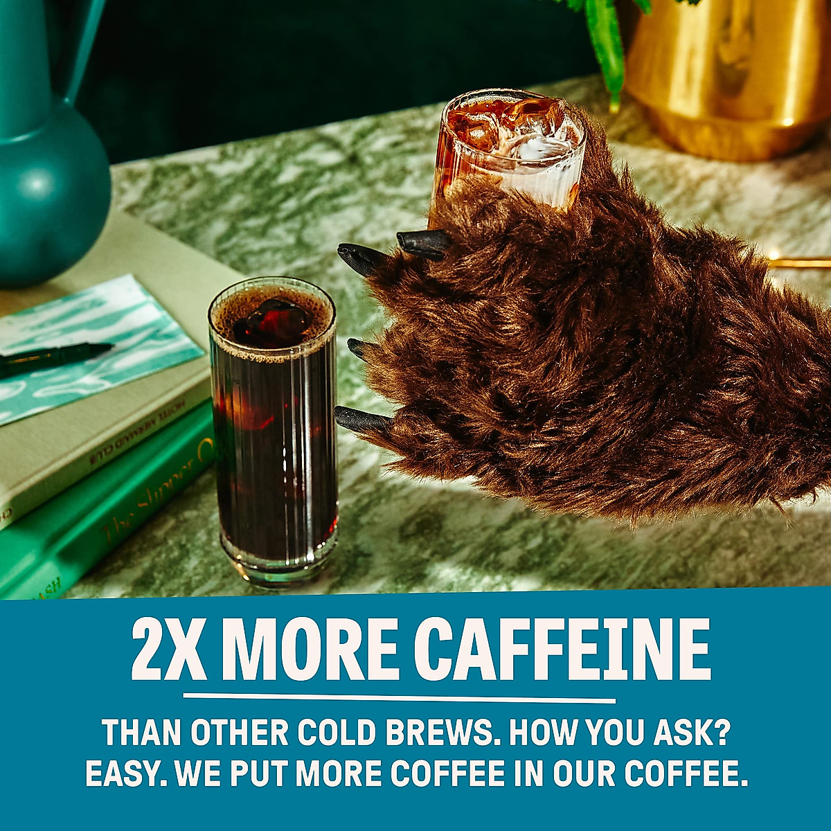 Wandering Bear Organic Vanilla Cold Brew Coffee, Iced Coffee 32 fl oz, 1 pack - Extra Strong, Smooth, Organic, Unsweetened, Shelf-Stable, Ready to Drink, Cold Brewed Coffee, Cold Coffee