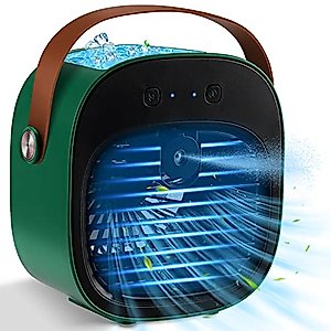 Portable Air Conditioners, 5200mAh Rechargeable Mini Air Conditioner Duration 5-10 hrs, Personal Air Cooler with 3 Speeds, Small Desk Air Conditioner for Bedroom, Office, Outdoor