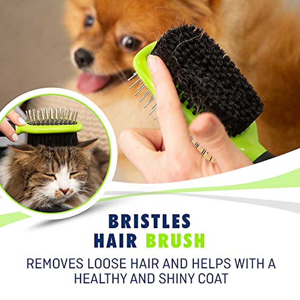 Rexipets Dog & Cat Brush & Comb Pet Grooming Set - Double Side (Small) - Ultimate Deshedding Tool - Lice And Flea Removing - Perfect Groomer's Tools - Strong Grip And Soft Bristles