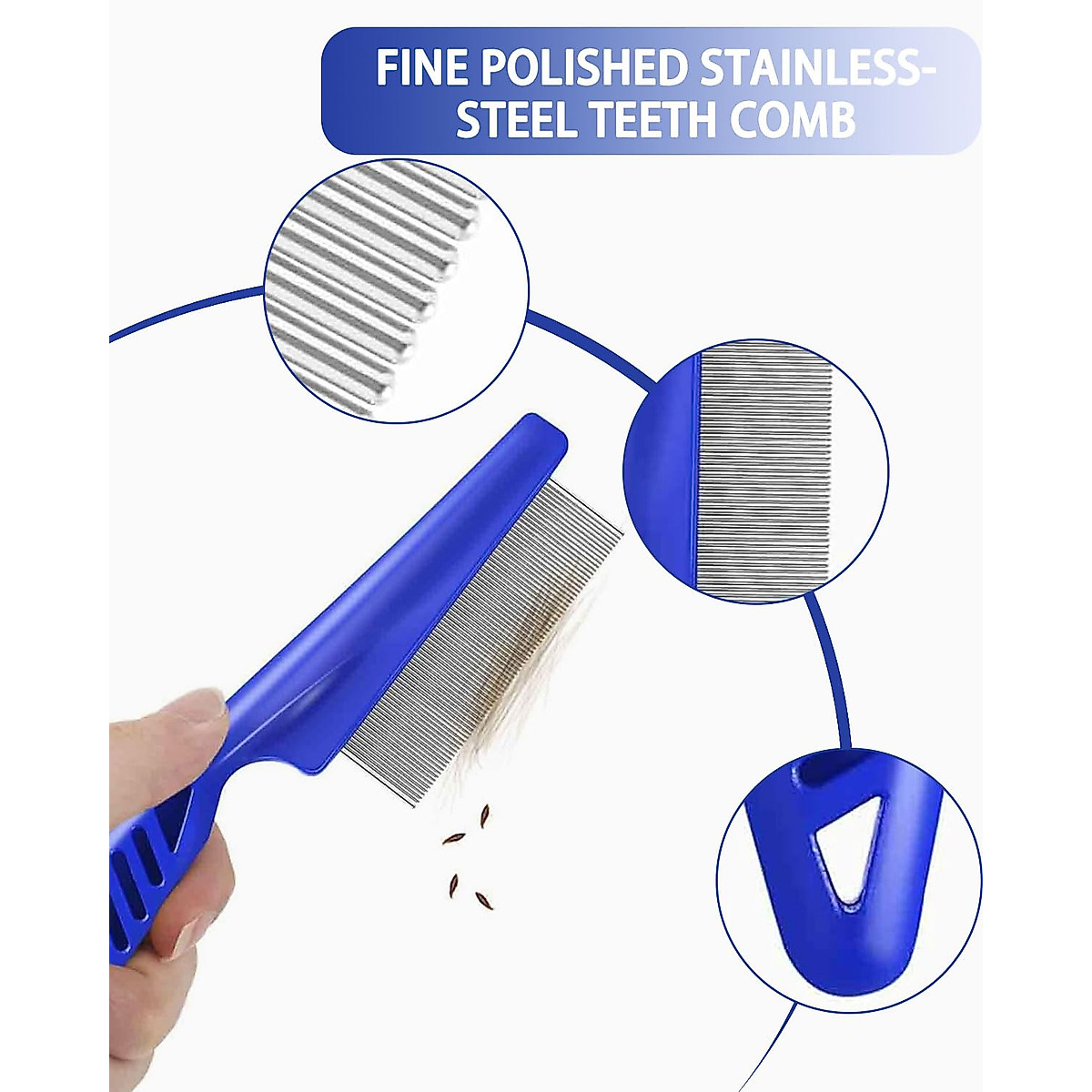 4 Pack Cat Dog Flea Comb, Stainless Steel Pet Comb For Dogs Cats Effective Against Fleas & Lice Professional Flea Comb For Dog & Cat