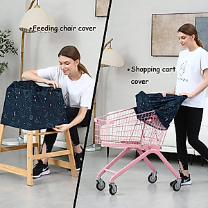 Car Seat Covers for Babies – Multi-use Breastfeeding Cover Carseat Canopy Cover, Infant Stroller Covers for Boys and Girls (Navy Blue Space)