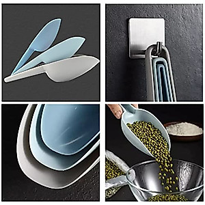 Flour Scoop Set of 3, Set of Scoops for Canisters, Ice Scoop Popcorn Scoop Pet Food Scoop Plastic Scoops for Dry Goods Coffee Beans Candy, 1.7/3.4/5.1 oz…