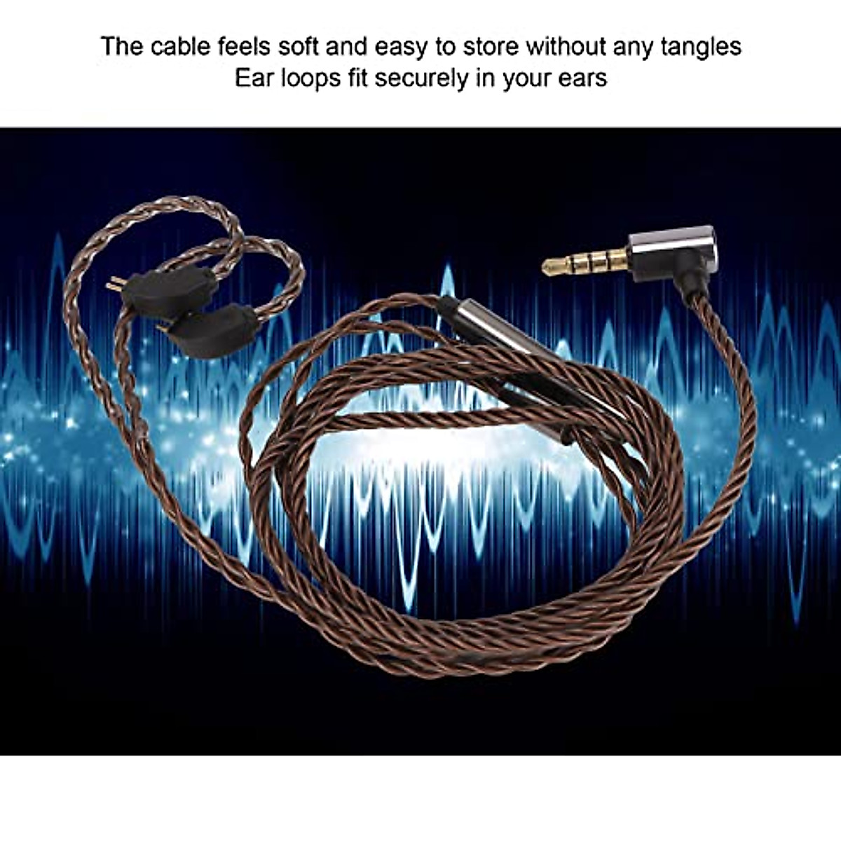 0.78Mm 2 Pin Cable with Mic, 3.5Mm Audio Cable Earphone Replacement Upgrade Cable, 2 Pin IEM Cable with Mic for 2 Pin 0.78Mm Headphones for Weston 1964 Ue3X Ue18 W4R