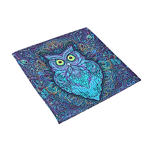 ALAZA Cute Abstract Owl and Psychedelic Ornate Pattern Chair Pad Seat Cushion for Office Car Outdoor Indoor Kitchen, Soft Memory Foam, Back Pain, Coccyx & Sciatica Relief, 15.7x15.7 in