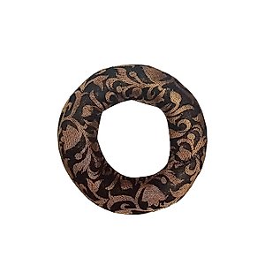 ConnectingGod Round Cushion For Tibetan Singing Bowl Handmade Cushions Brocade Art Silk Home Decor Jewelry Display Cushion (4In X 1.5In Inch), SB-221, black, 4In x 1.5In inch