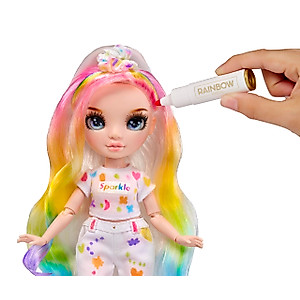 Rainbow High Color & Create Fashion DIY Doll with Washable Rainbow Markers, Blue Eyes, Straight Hair, Bonus Top & Shoes. Color, Create, Play, Rinse and Repeat. Creative 4-12+