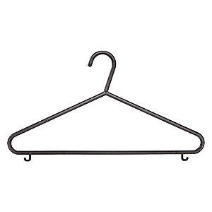 AmazonBasics Plastic Hangers with Suit Trouser Bar and Lips - 50-Pack Black