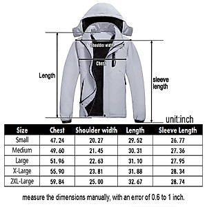 Jingangjin Men's Mountain Waterproof Ski Jacket Winter Windbreaker Warm Hooded Snowboarding Raincoat Jackets