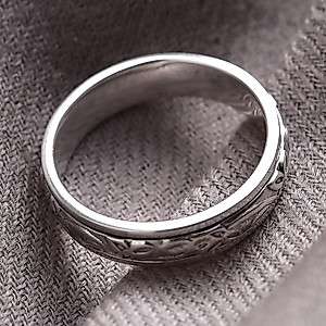 NOVICA Artisan Handmade Sterling Silver Meditation Spinner Ring with Leaf Motifs from India No Stone Band Tree [band Width 5 mm W] ' Spinning Leaves'
