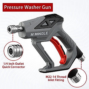 M MINGLE Pressure Washer Extension Wand, High Pressure Washer Gun Snow Foam Lance