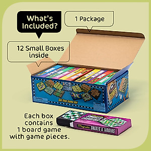 Srenta 5” Mini Magnetic Board Games, Compact Travel Design Set, Includes 12 Different Retro Board Games, Best Gift Idea for Kids,