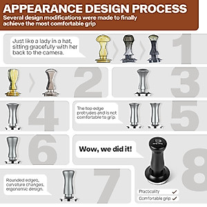 MEION Espresso Tamper 53.3mm Coffee Tamper, Calibrated Dual Spring Loaded Barista Tamper with Stainless Steel Base, Comes with aluminum storage pad (53.3MM, Black)