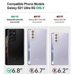 Poetic Guardian Case Designed for Samsung Galaxy S21 Ultra 5G 6.8 inch, Built-in Screen Protector Work with Fingerprint ID, Full Body Hybrid Shockproof Bumper Cover Case, Black/Clear