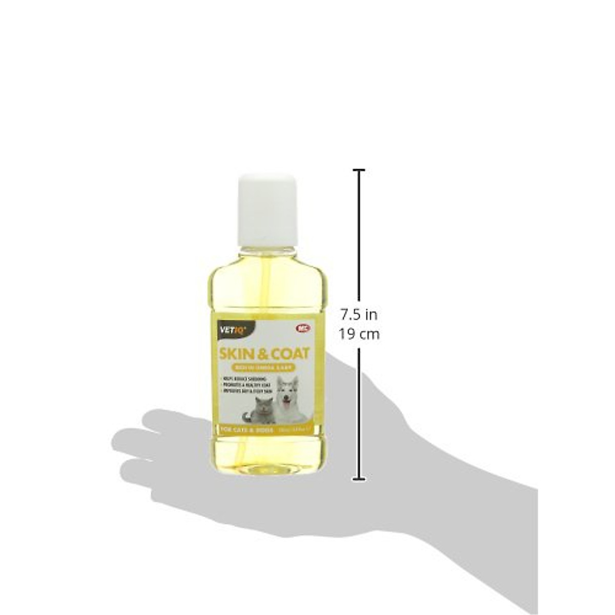 VetIQ Skin & Coat, 250ml, Promotes Healthy Skin & Coat with Omega 3 Oil, Dog Grooming Supplement Helps Reduce Shedding, Dog & Cat Supplements for Dry, Itchy Skin