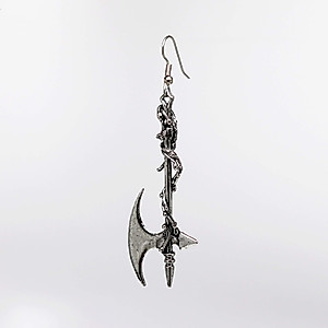 Gothic Vine Wrapped Executioner's Axe Medieval Renaissance Dangle Earrings