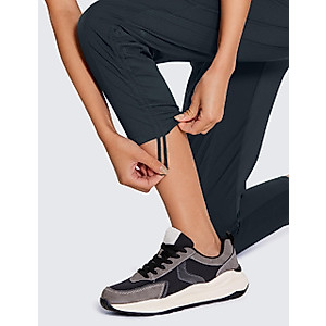 CRZ YOGA Womens Casual 7/8 Pants 25" - Lightweight Workout Outdoor Athletic Track Travel Lounge Joggers Pockets Melanite Small