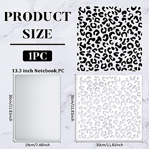 FINGERINSPIRE Leopard Skin Stencils Decoration Template 11.8x11.8 inch Plastic Animal Print Drawing Painting Stencils Square Reusable Cheetah Skin Stencils for Painting on Wood, Floor, Wall and Tile