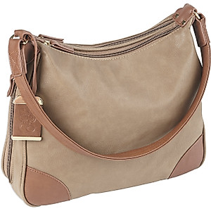 Bulldog Cases Hobo Style Purse with Holster, Taupe with Tan Trim, Large