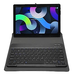 10.1 Inch Android 12 Tablet, 2 in 1 Tablet with Bluetooth Keyboard, Leather Case, TWS Headset, 4GB RAM, 64GB ROM, 5G WiFi, 8800mAh Battery (US Plug)