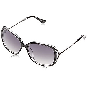 TAHARI Women's Th724 Oval UV Protective Rhinestone Metal Temple Women s Sunglasses Wear Year Round Elegant Gifts for Wo, Black, 60 mm US