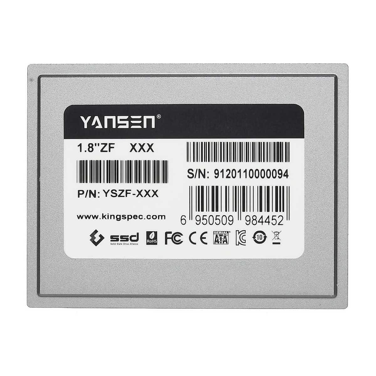 KingSpec Yansen 128GB 1.8" ZIF 40pin SSD Solid State Disk SM2236 Controller Compatible with Compact PC, Old Laptop and Media Player