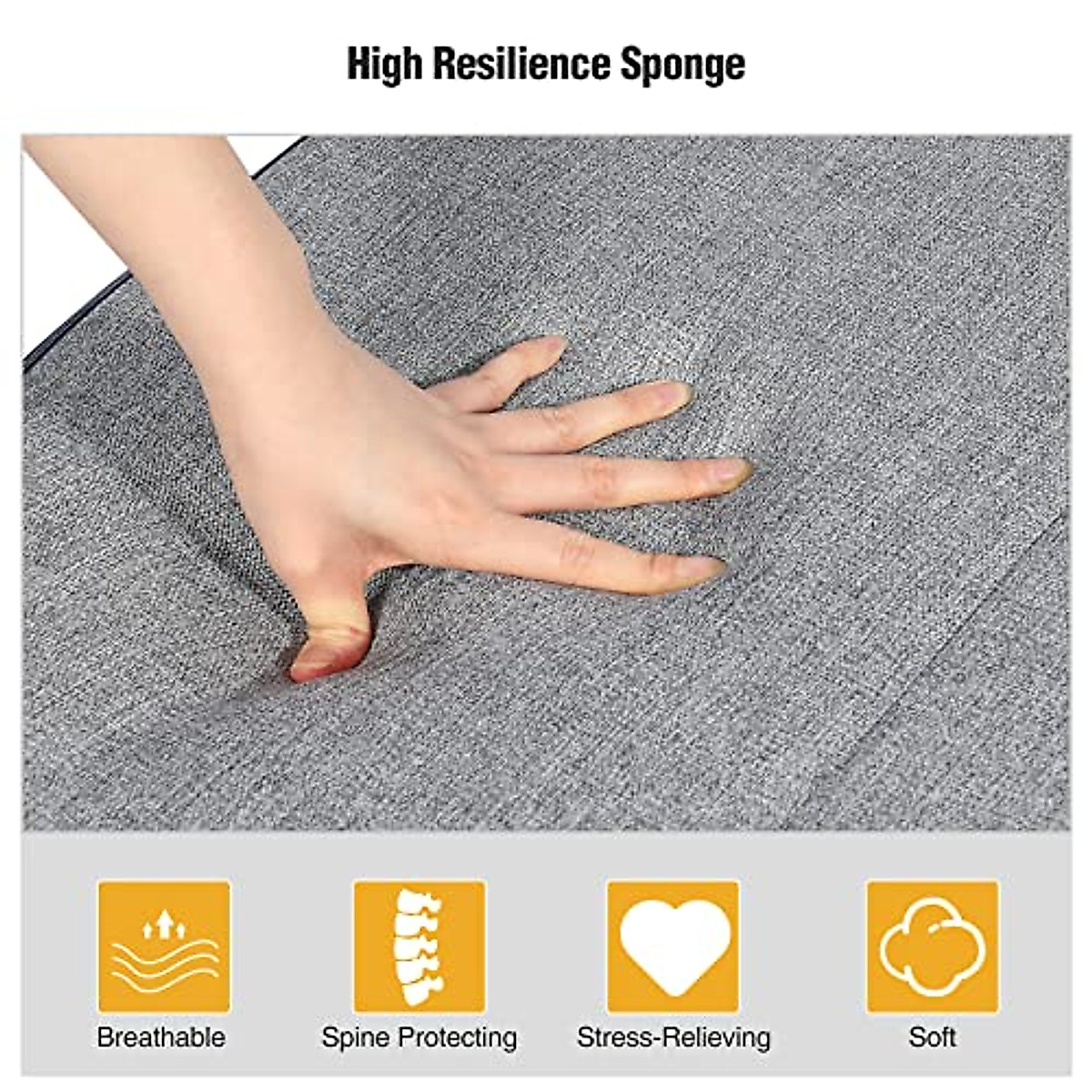 Varbucamp 4 Inch Folding Mattress, Memory Foam Portable Mattress and Sofa Bed with Washable Cover for Guest, Camping, Bedroom, Gray(80'' x 59'' x 4'')