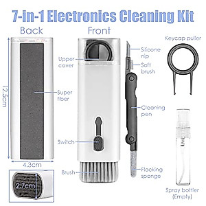 7-in-1 Electronics Cleaner Kit for Laptop Keyboard Airpods Pro MacBook Earbuds, Multi-Function Cleaning Kit for Keyboard Laptop Phone MacBook Computer PC Ear Bud Tablet Earphones iPod iPhone - Black