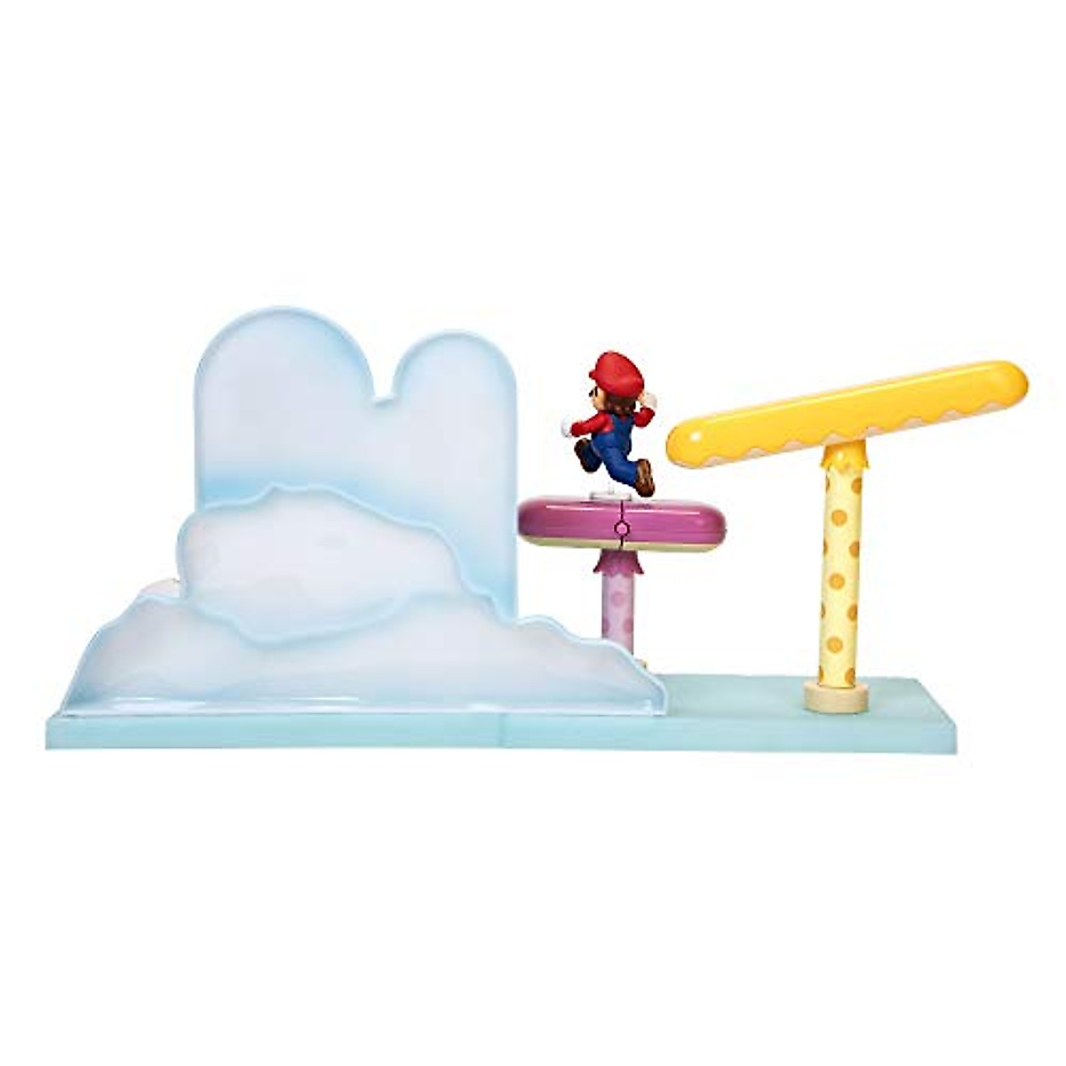 Super Mario Cloud World Diorama Set with 2.5" Running Mario Action Figure
