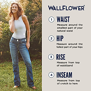 WallFlower Women's Flirty Curvy Skinny High Rise Insta Stretch Juniors Jeans (Standard and Plus), Pia, 11